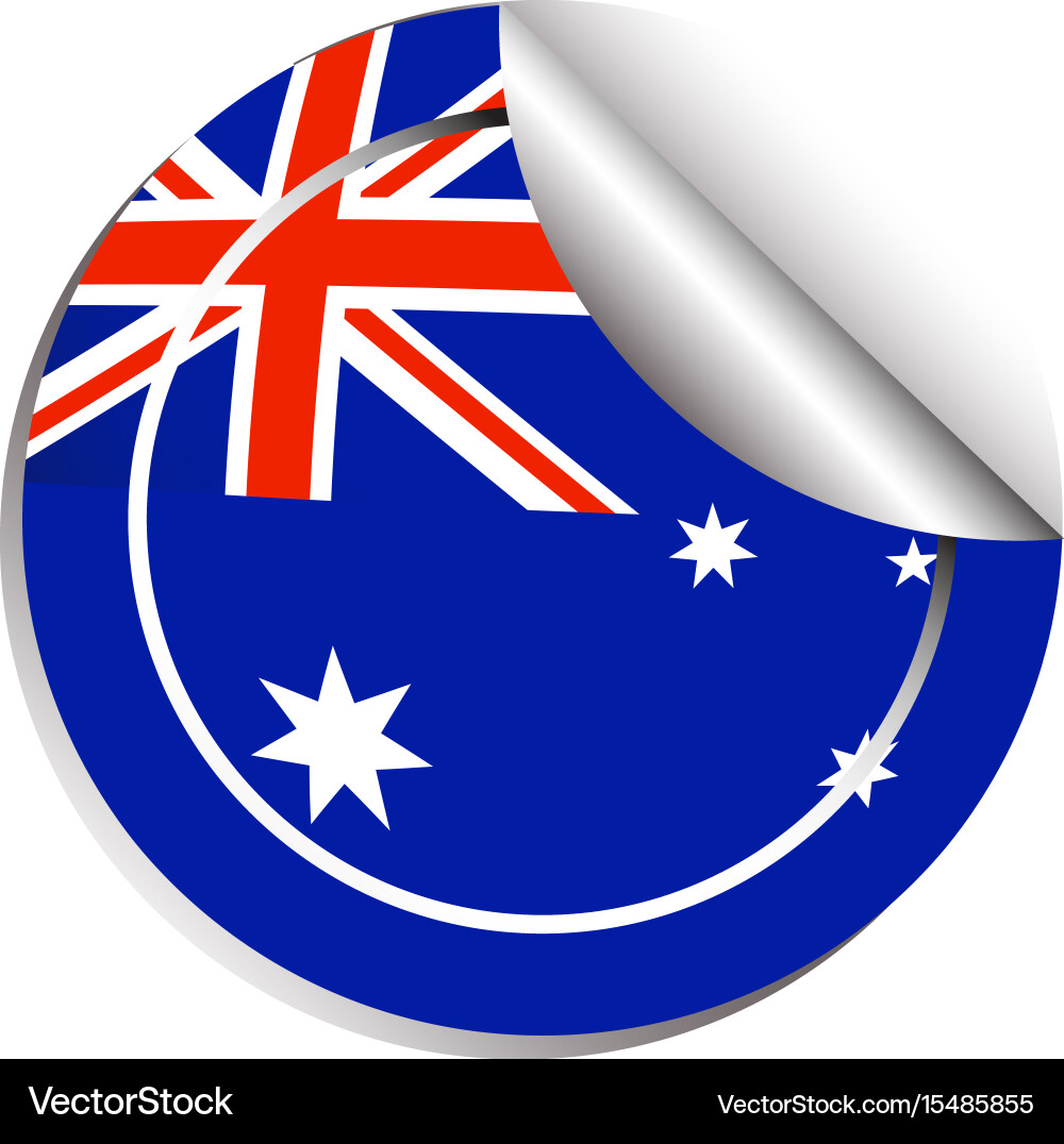 Sticker design for australia flag Royalty Free Vector Image