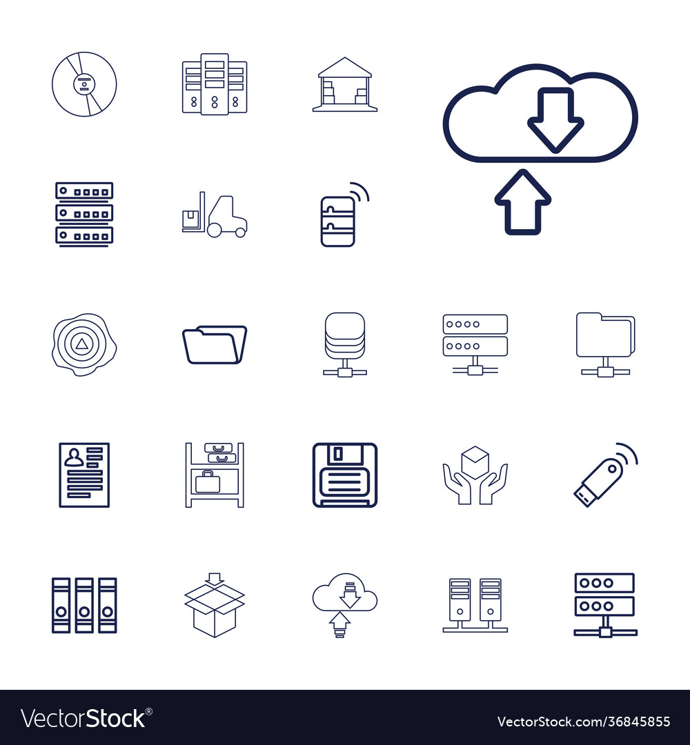 Storage icons Royalty Free Vector Image - VectorStock