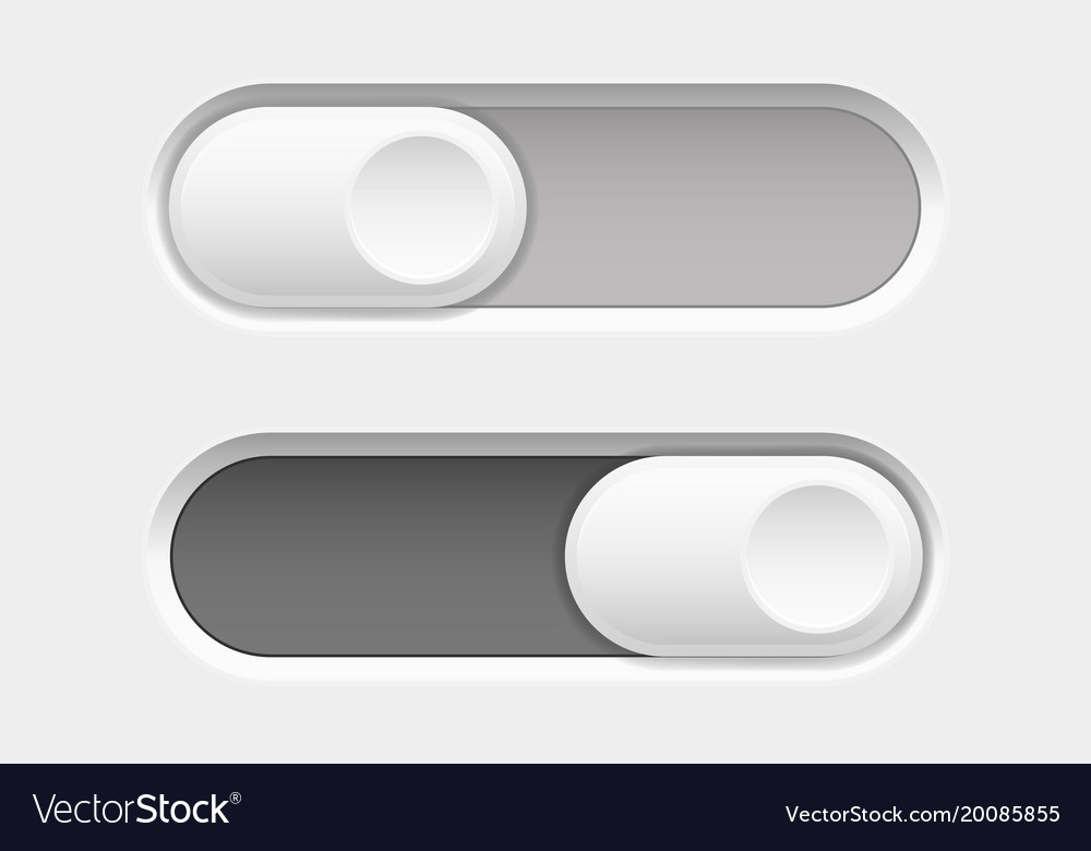 Toggle switch interface buttons gray elements Vector Image
