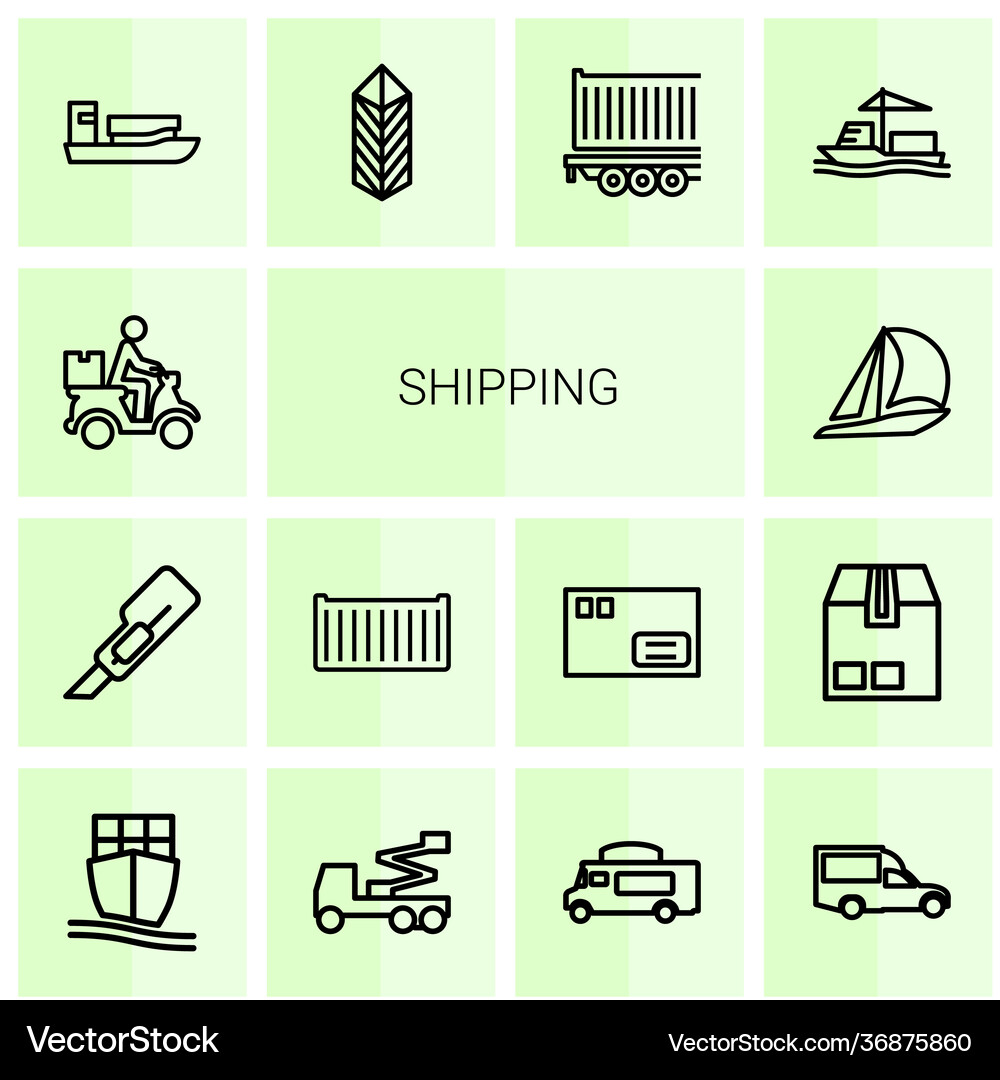14 shipping icons Royalty Free Vector Image - VectorStock