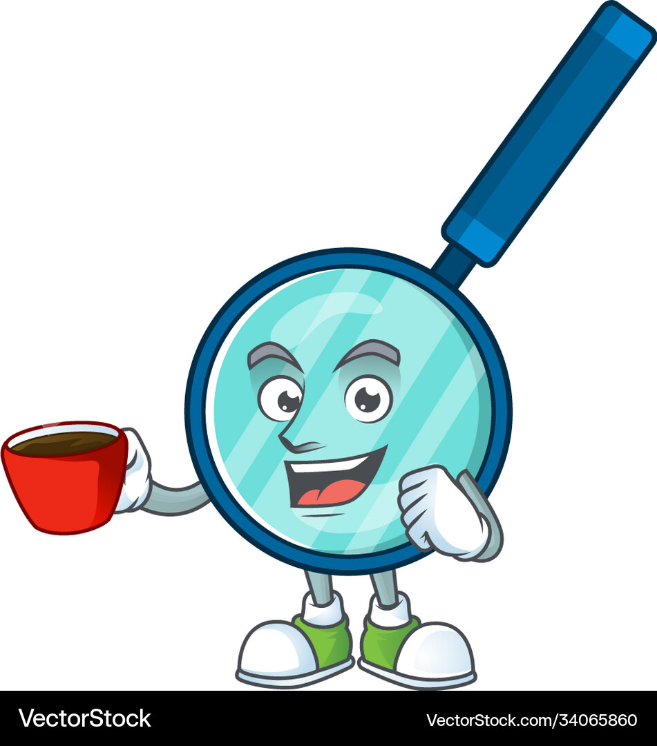 An image magnifying glass with a cup coffee Vector Image
