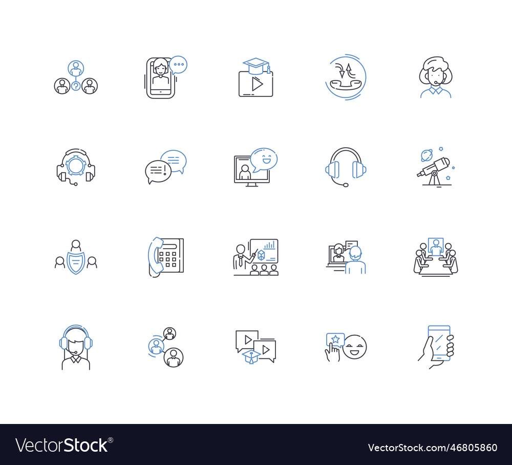 Articulation line icons collection speech Vector Image