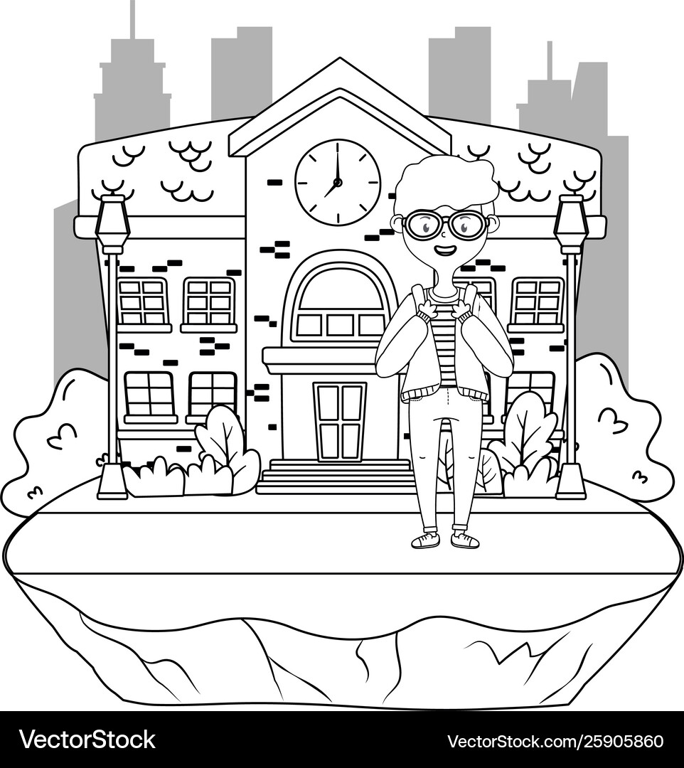 Boy cartoon school design Royalty Free Vector Image