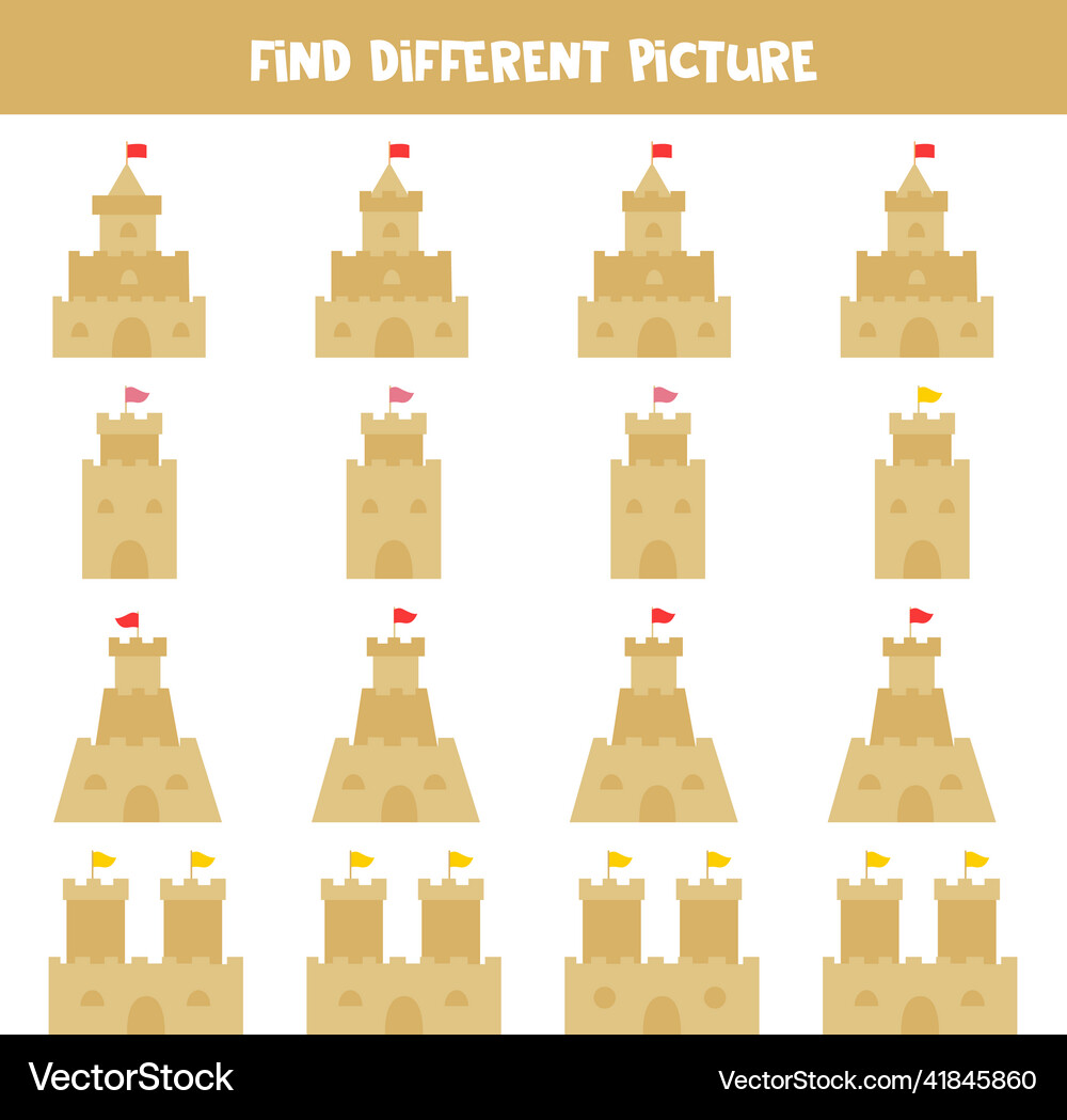 Find picture which is different from others Vector Image