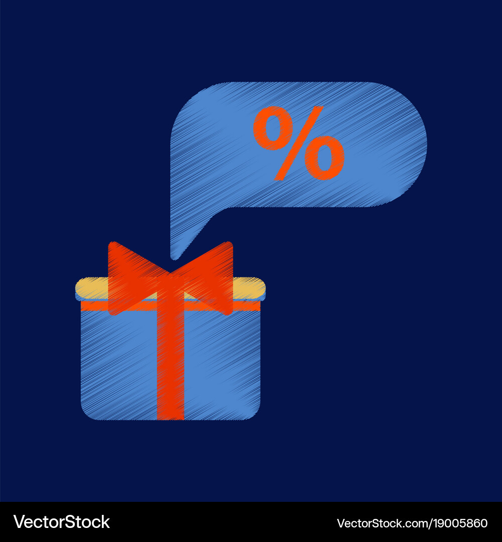 Flat shading style icon gift box discount Vector Image