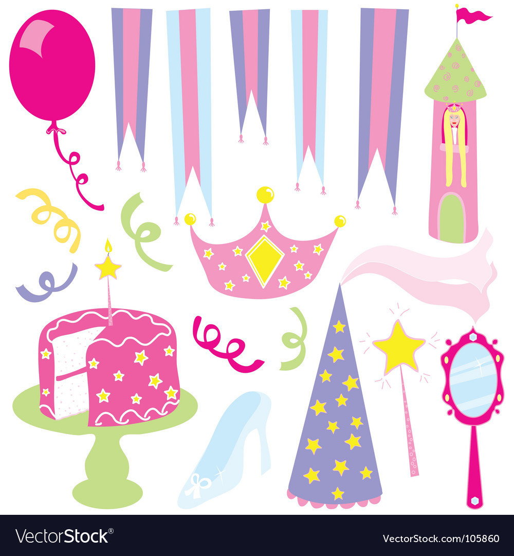 Girls Princess Party Royalty Free Vector Image