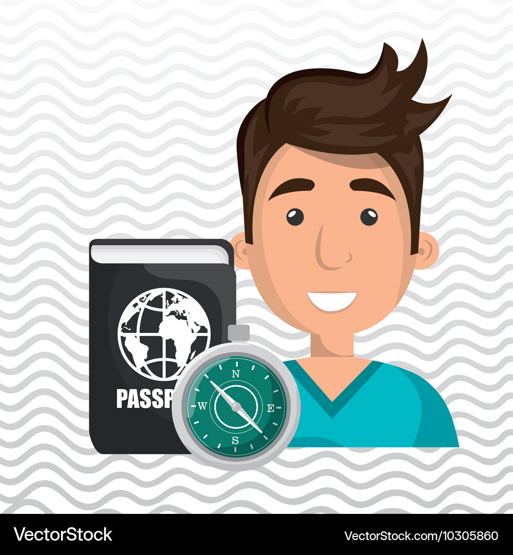 Man password id travel Royalty Free Vector Image