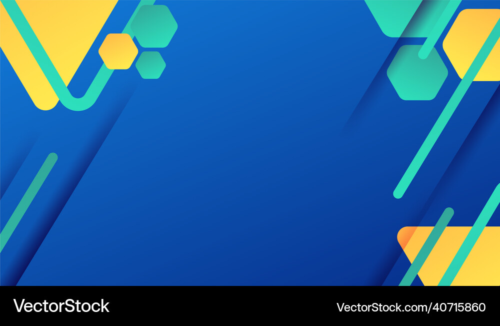 Modern abstract blue yellow triangle and hexagon Vector Image