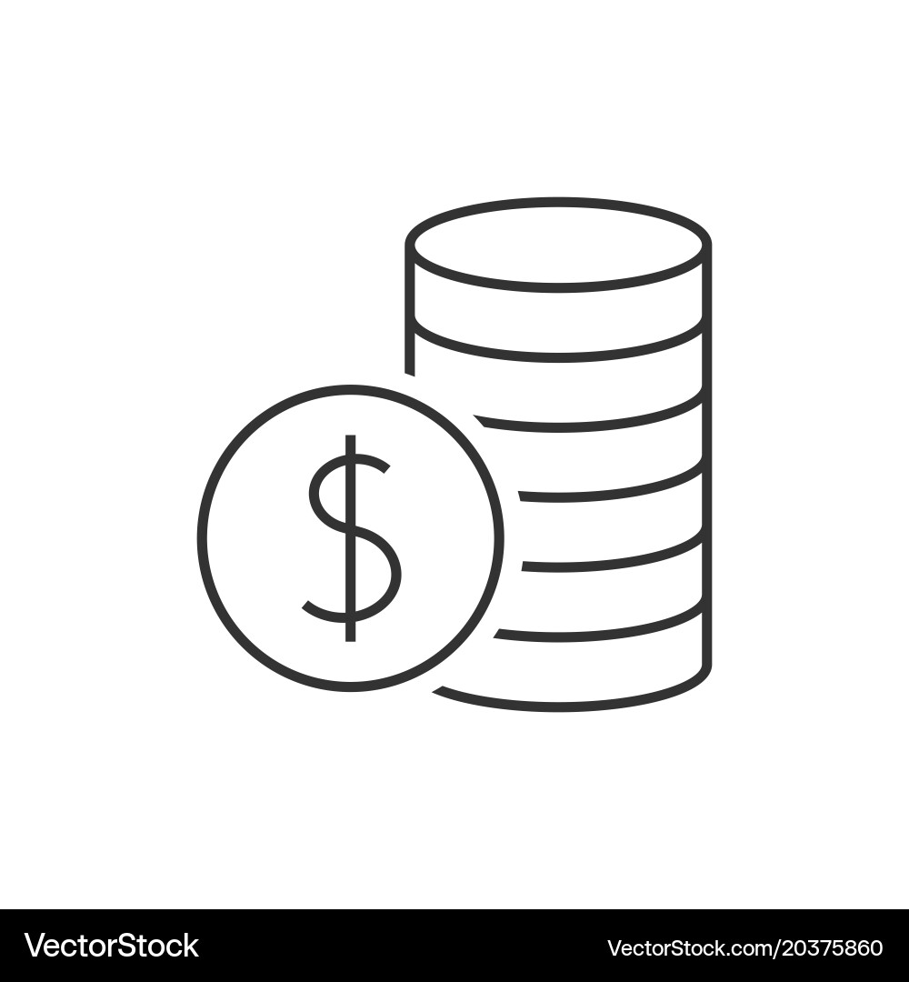Pile with coins icon Royalty Free Vector Image