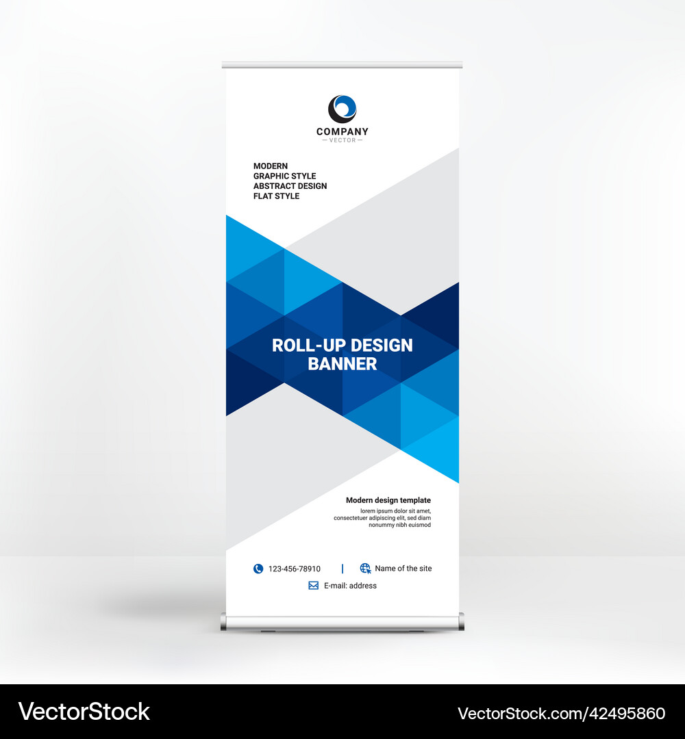 Roll-up banner design geometric backgrounds Vector Image