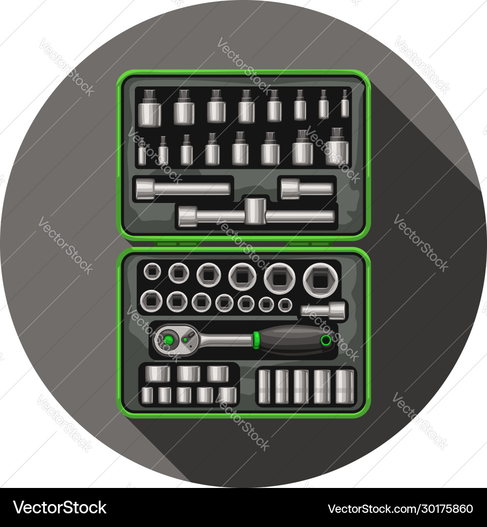 Socket spanner in box icon Royalty Free Vector Image
