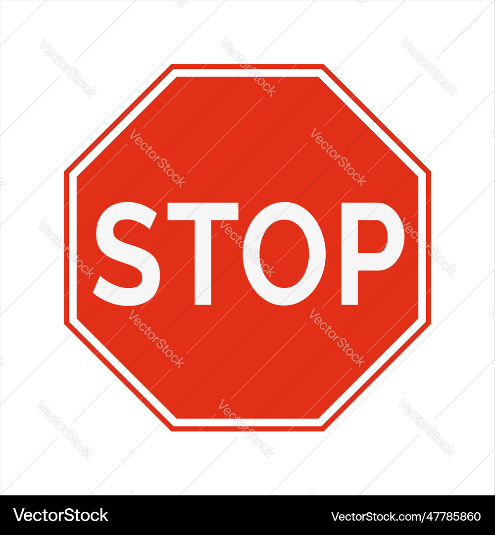 Stop road traffic sign Royalty Free Vector Image