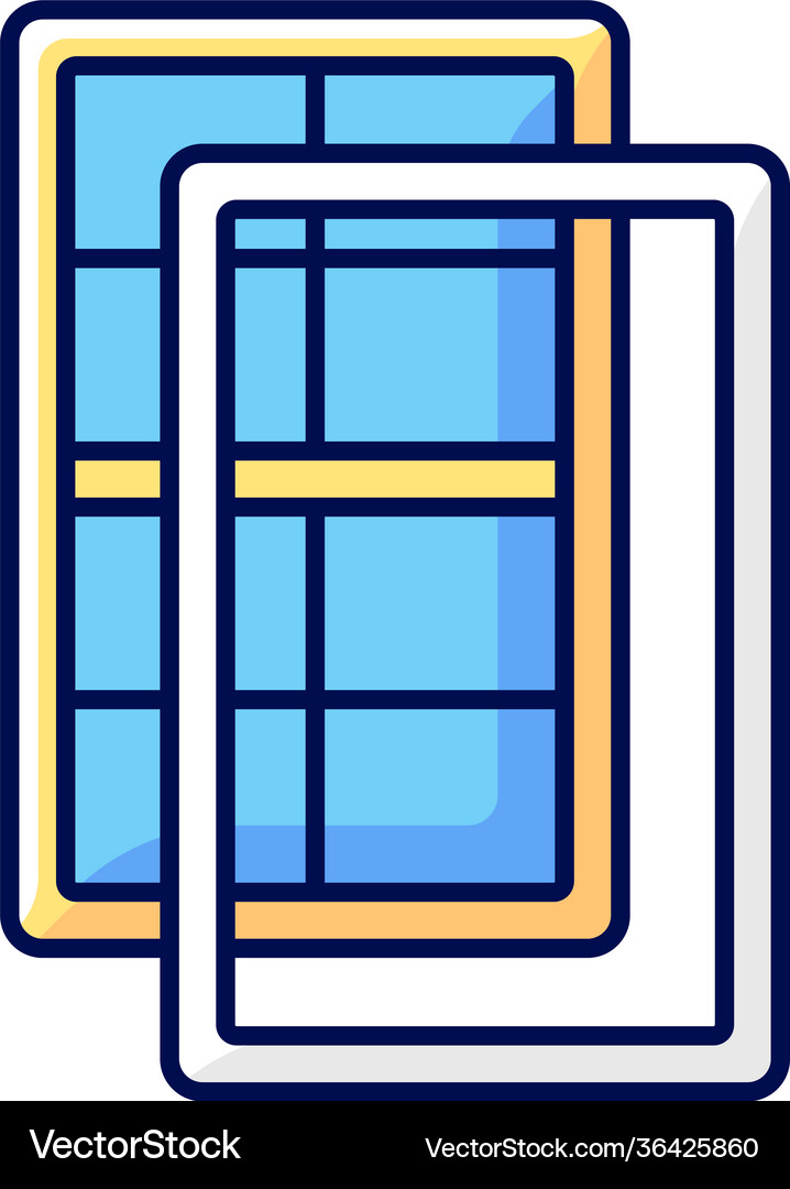 Storm windows rgb color icon Royalty Free Vector Image