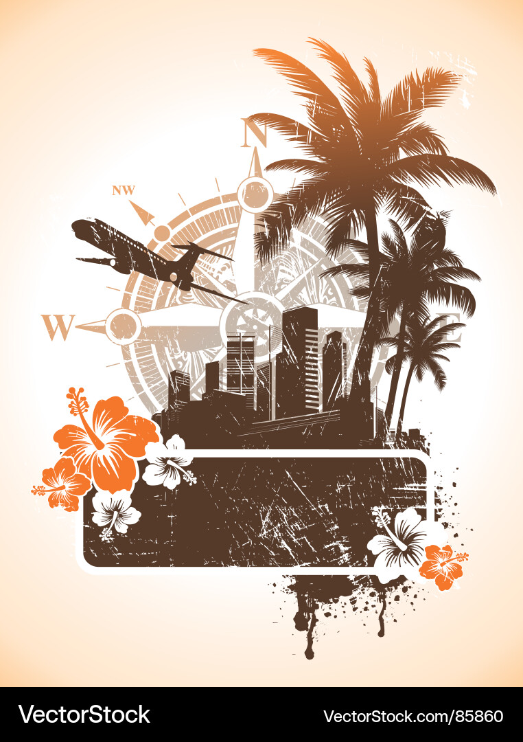 Tourism and travel frame Royalty Free Vector Image