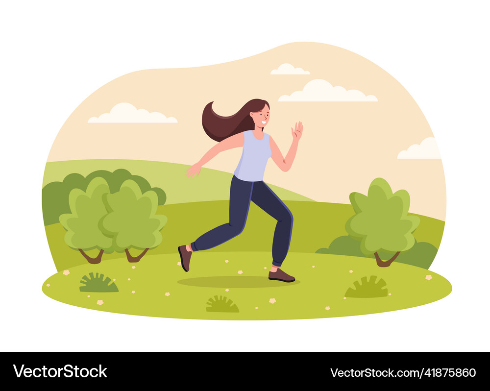 Woman training at park Royalty Free Vector Image