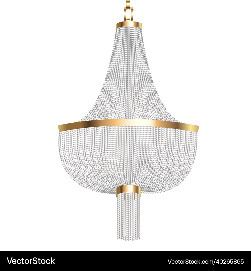 A modern luminous chandelier with crystal Vector Image