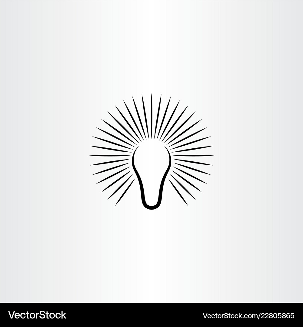 Bulb lights logo icon black symbol Royalty Free Vector Image