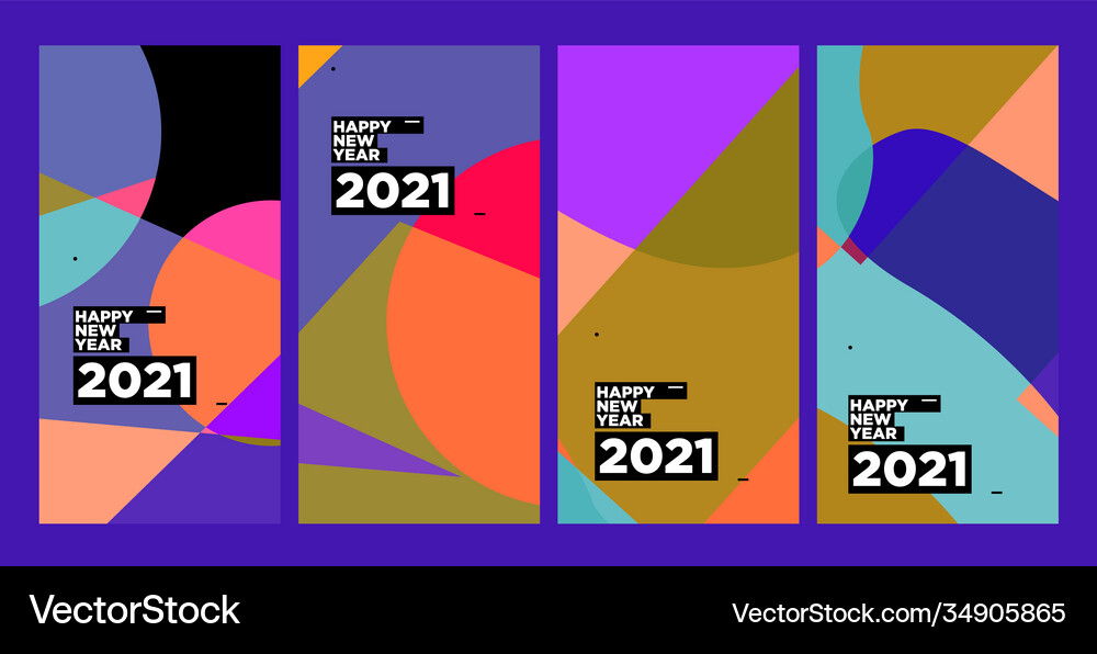 Colorful abstract background set for new year Vector Image
