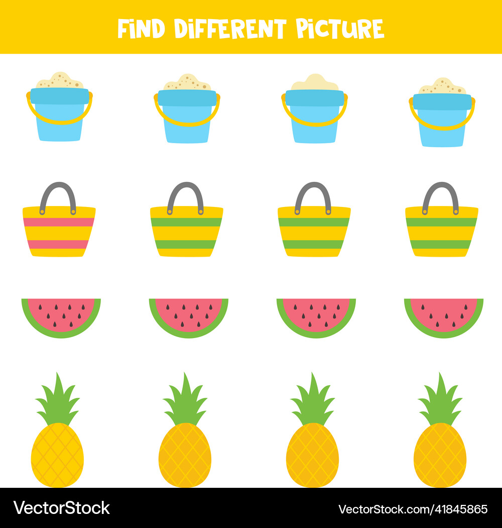 Find picture which is different from others Vector Image