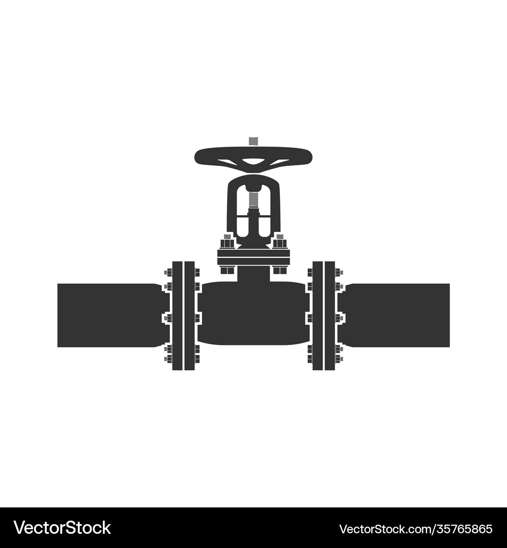 Gas pipe with valve icon a leak service Royalty Free Vector