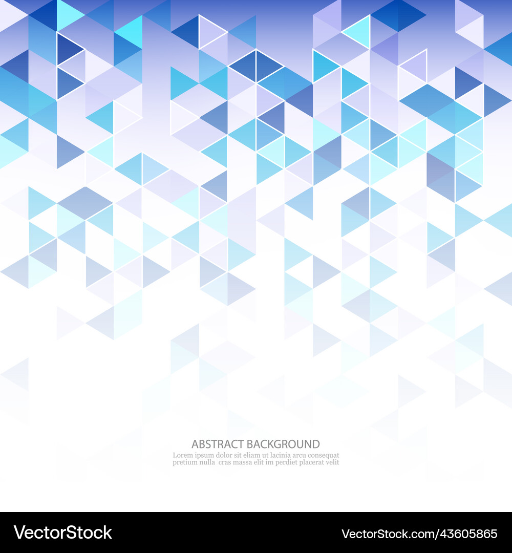 Geometric background of blue triangles design Vector Image