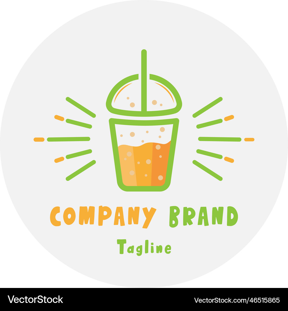 Green soda boba logo Royalty Free Vector Image