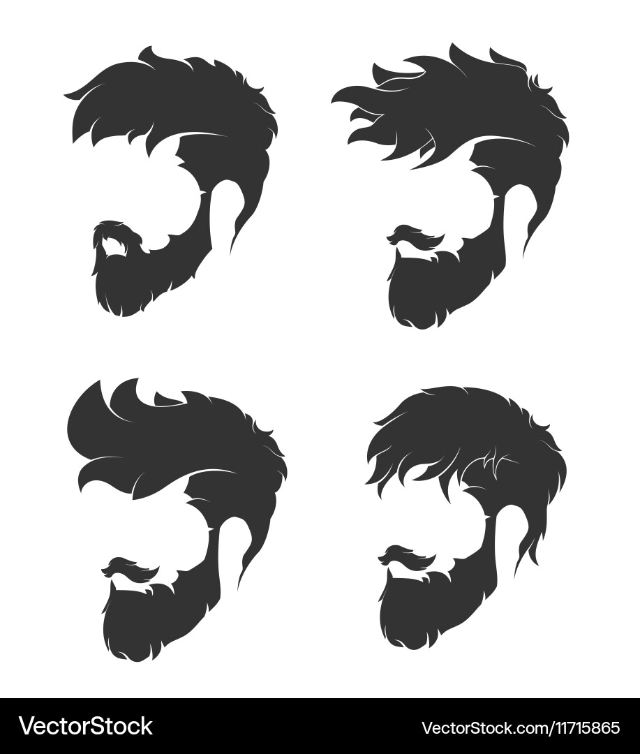 Hairstyle with a beard and mustache Royalty Free Vector