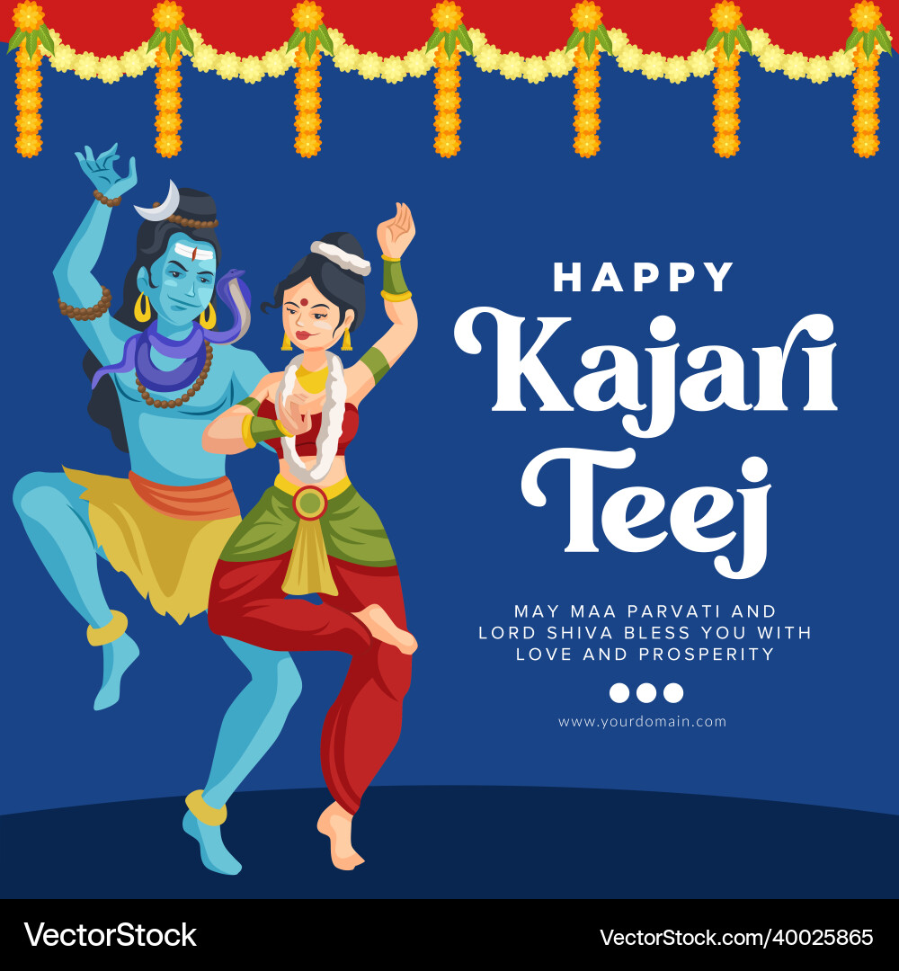 Happy kajari teej banner design Royalty Free Vector Image