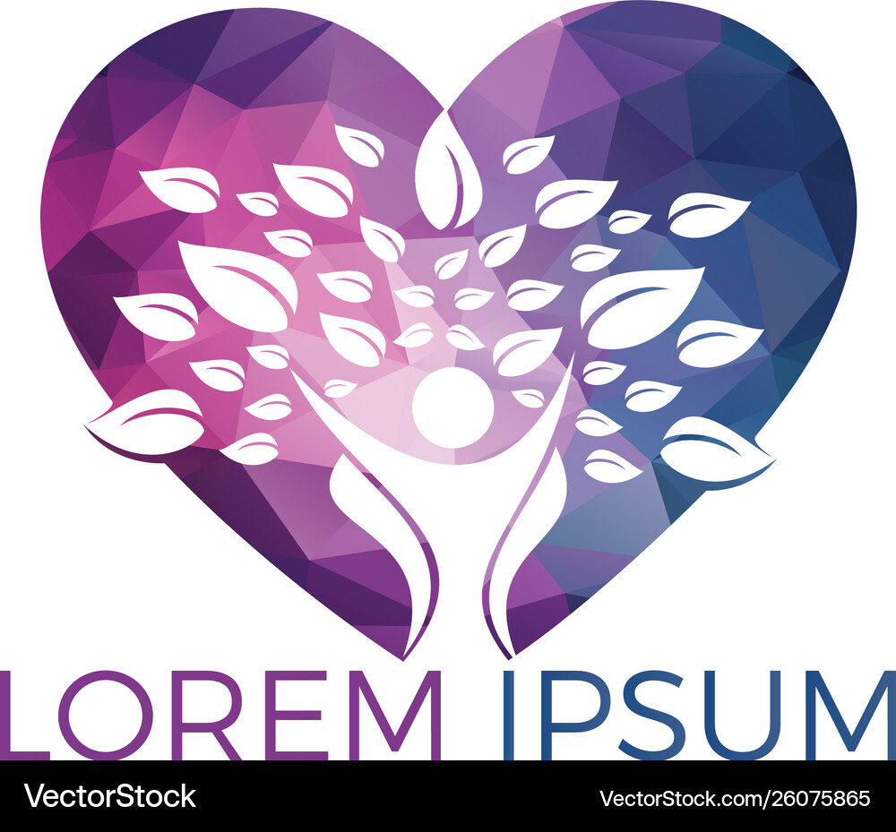 Human life logo icon people tree Royalty Free Vector Image