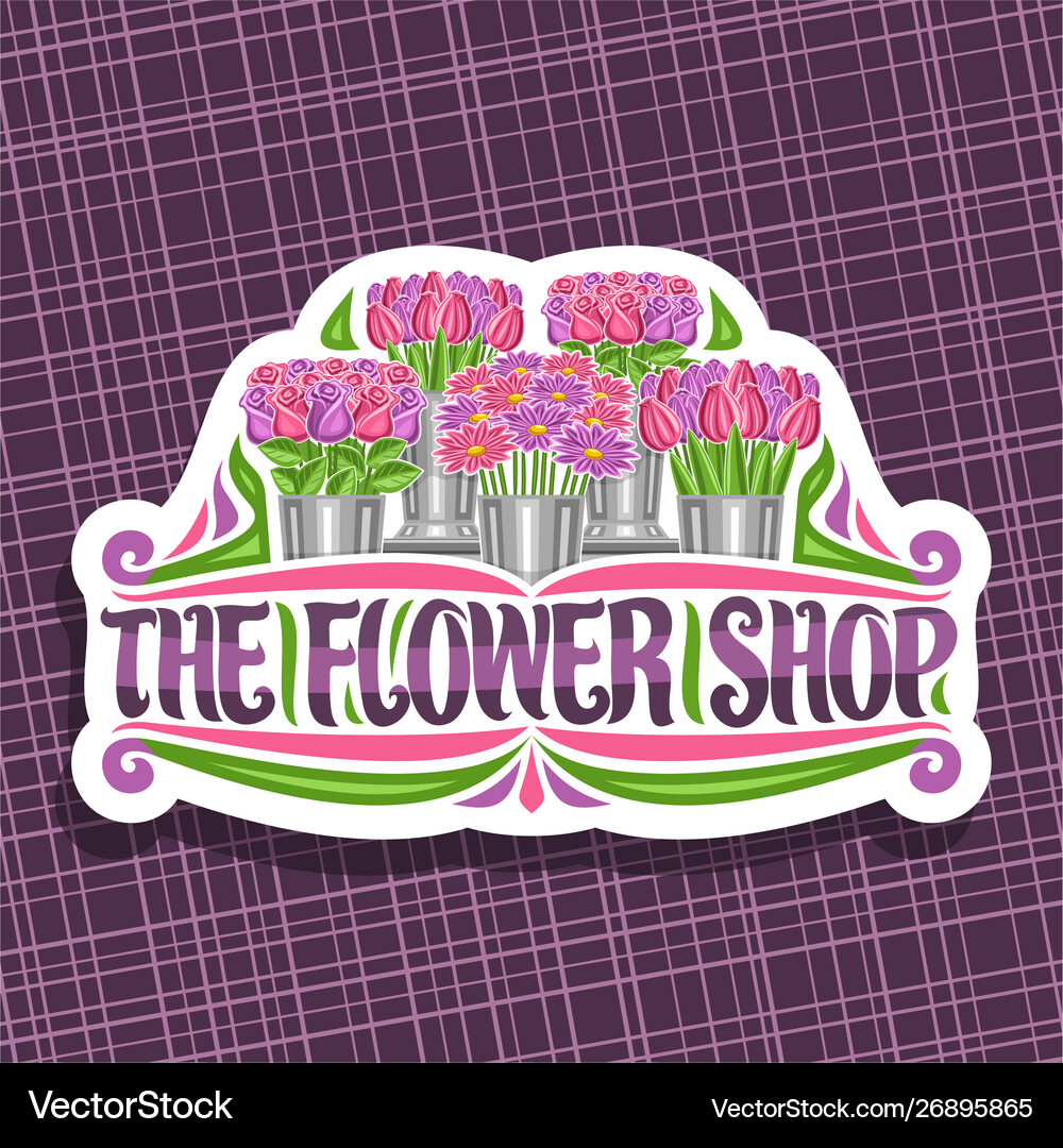 Logo for flower shop Royalty Free Vector Image