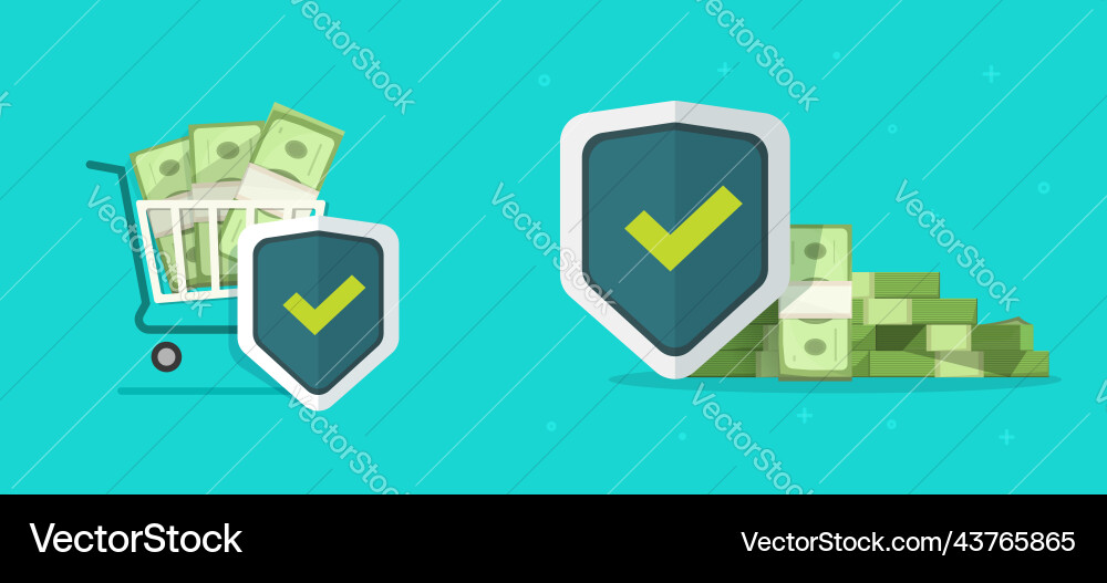 Money service safety icon shield Royalty Free Vector Image