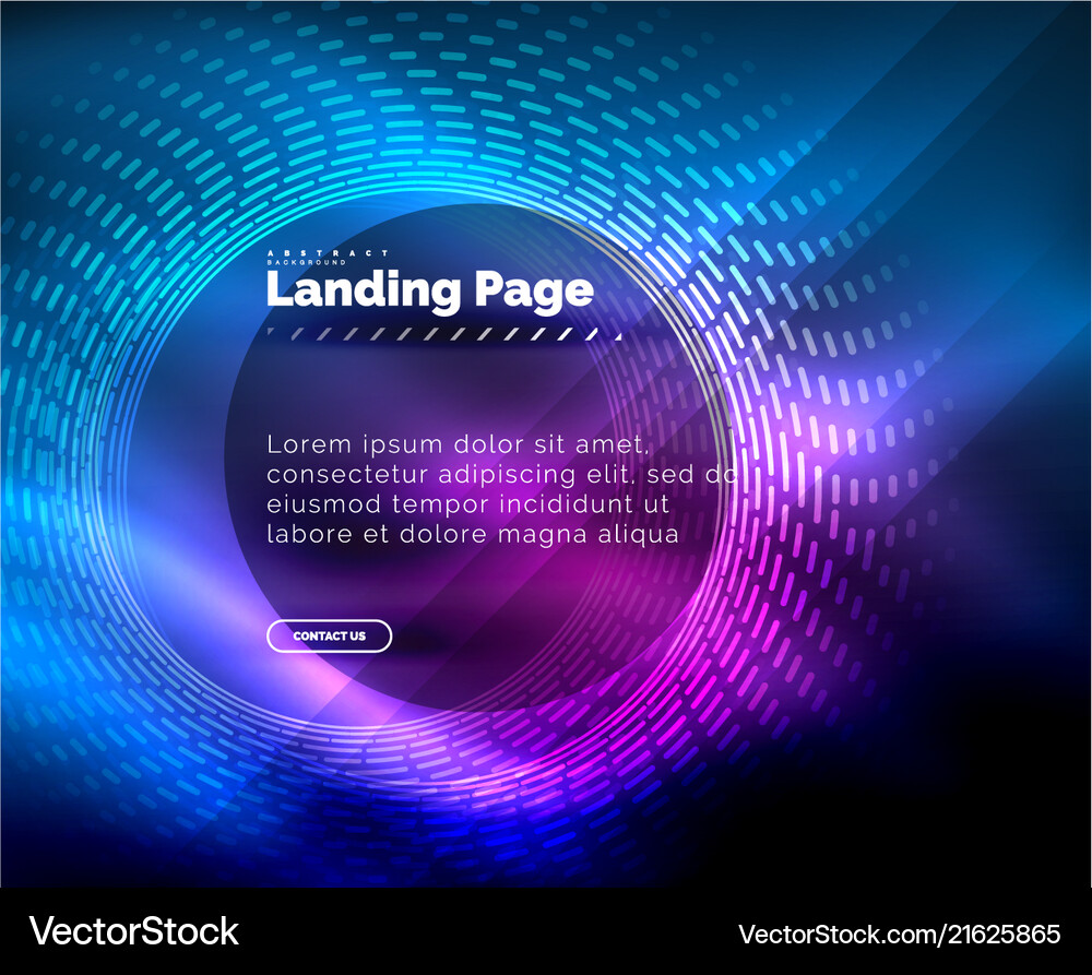 Neon glowing techno lines hi-tech futuristic Vector Image
