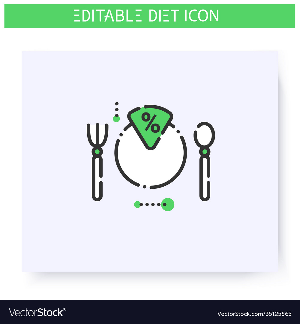 Nutrition diagram line icon editable Royalty Free Vector