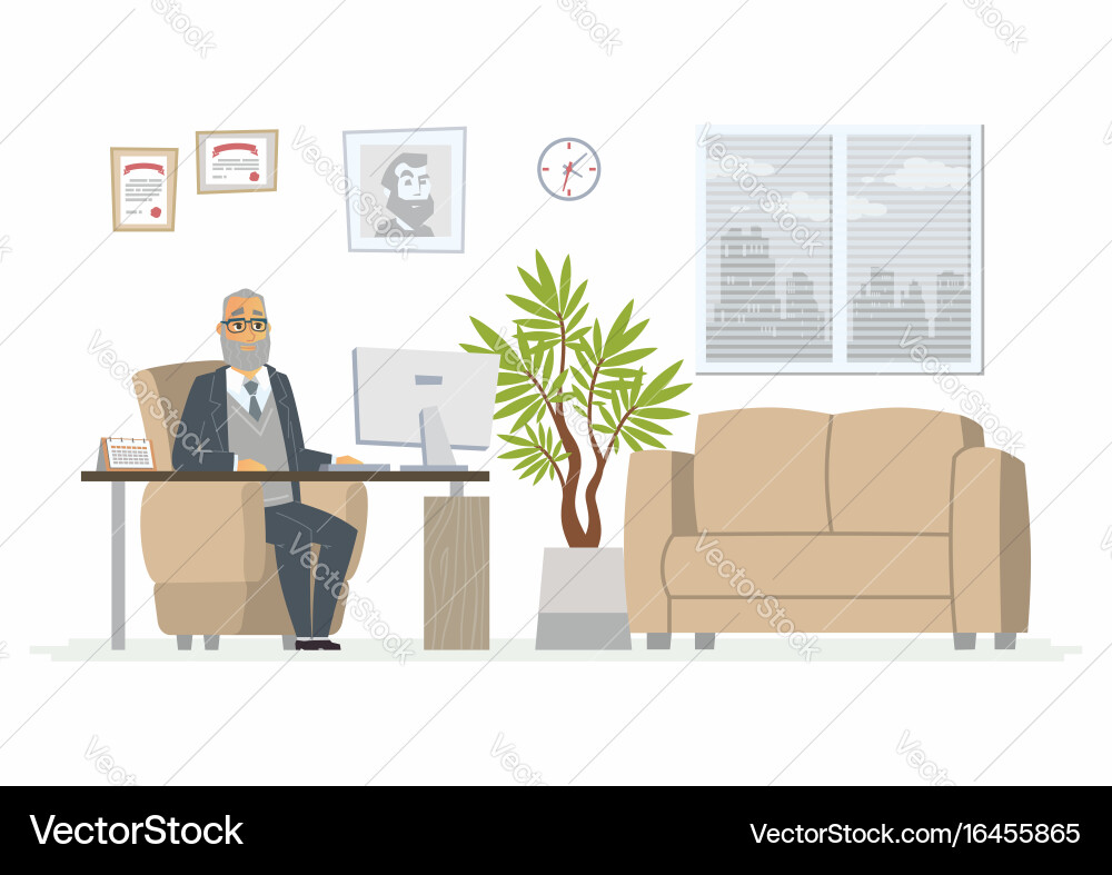 Office head - modern cartoon business Royalty Free Vector