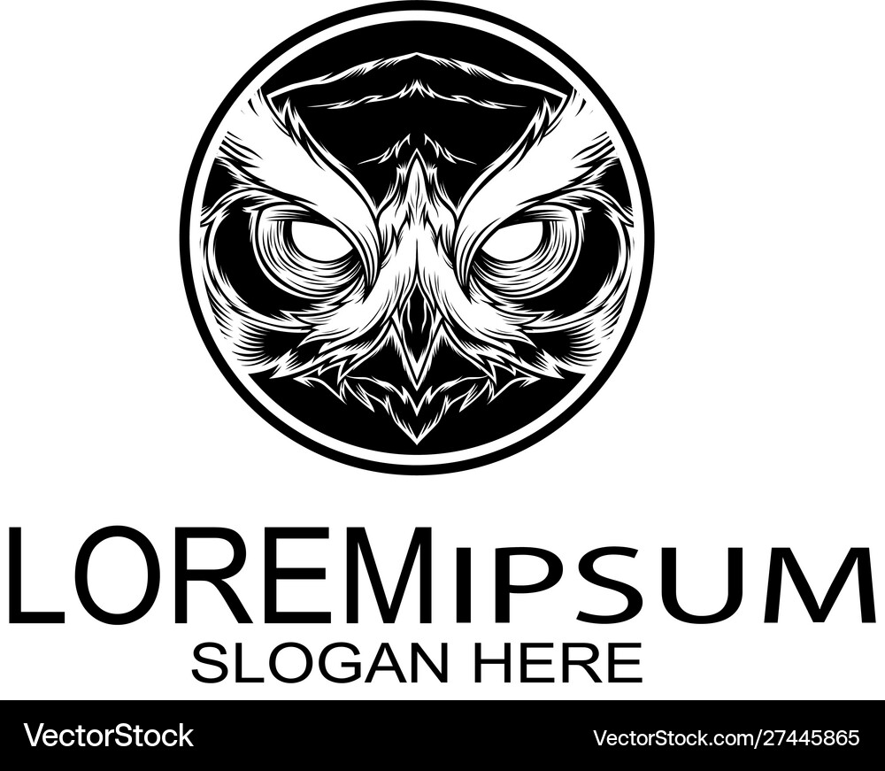 Owl logo design night hunter logo bird logod Vector Image