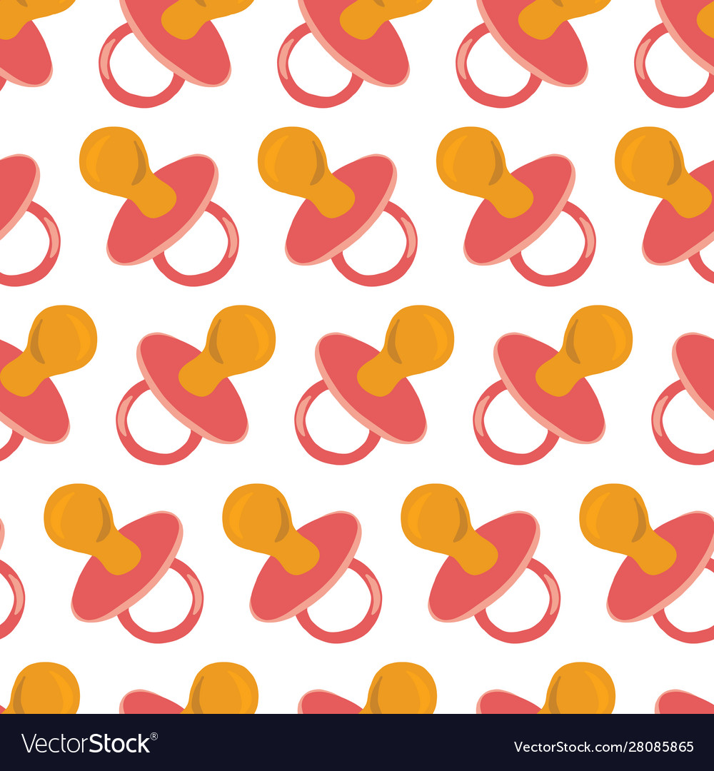 Pacifier pink seamless pattern repeating Vector Image
