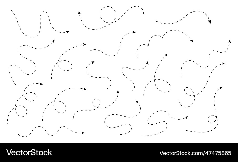 Pure dot style hand drawn doodle arrows set Vector Image