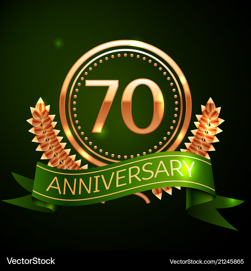 Seventy years anniversary celebration design Vector Image