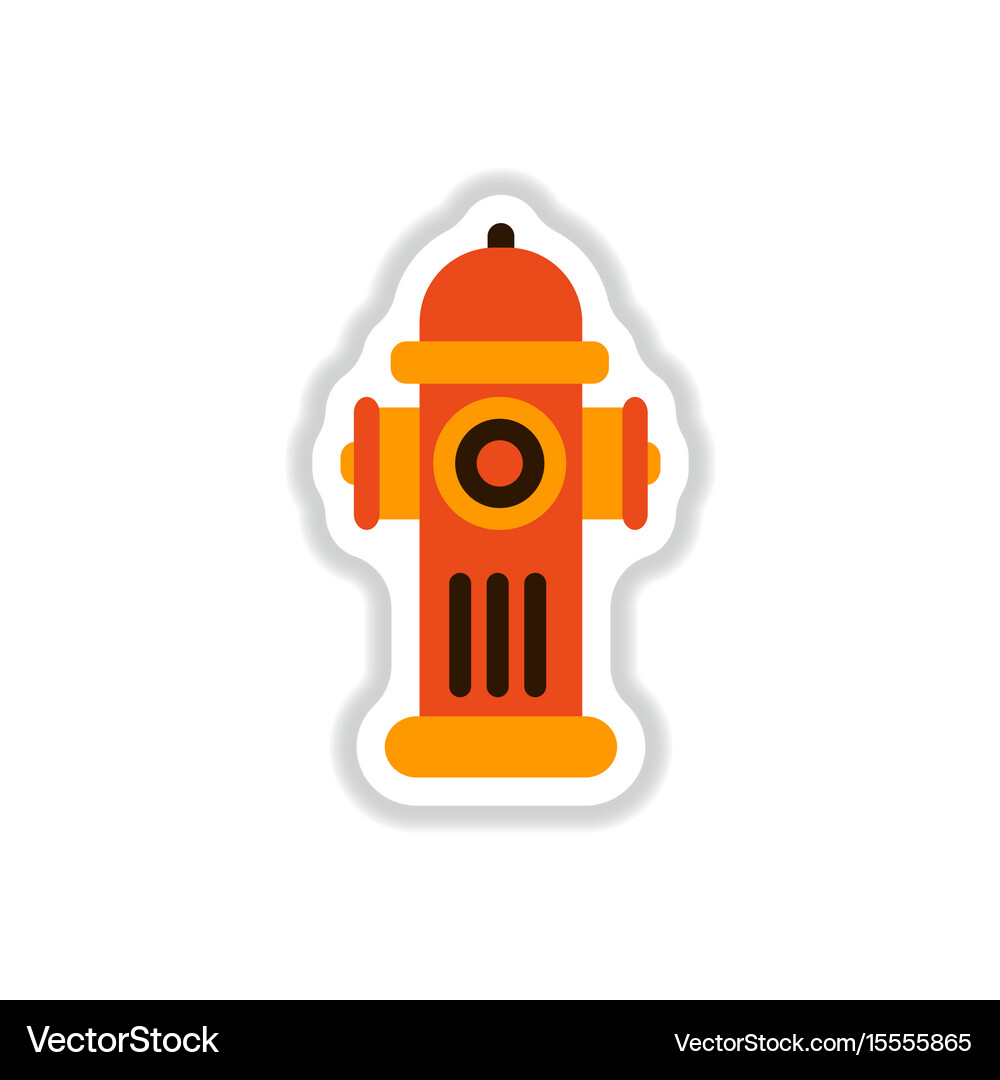 Street fire hydrant in paper sticker style Vector Image