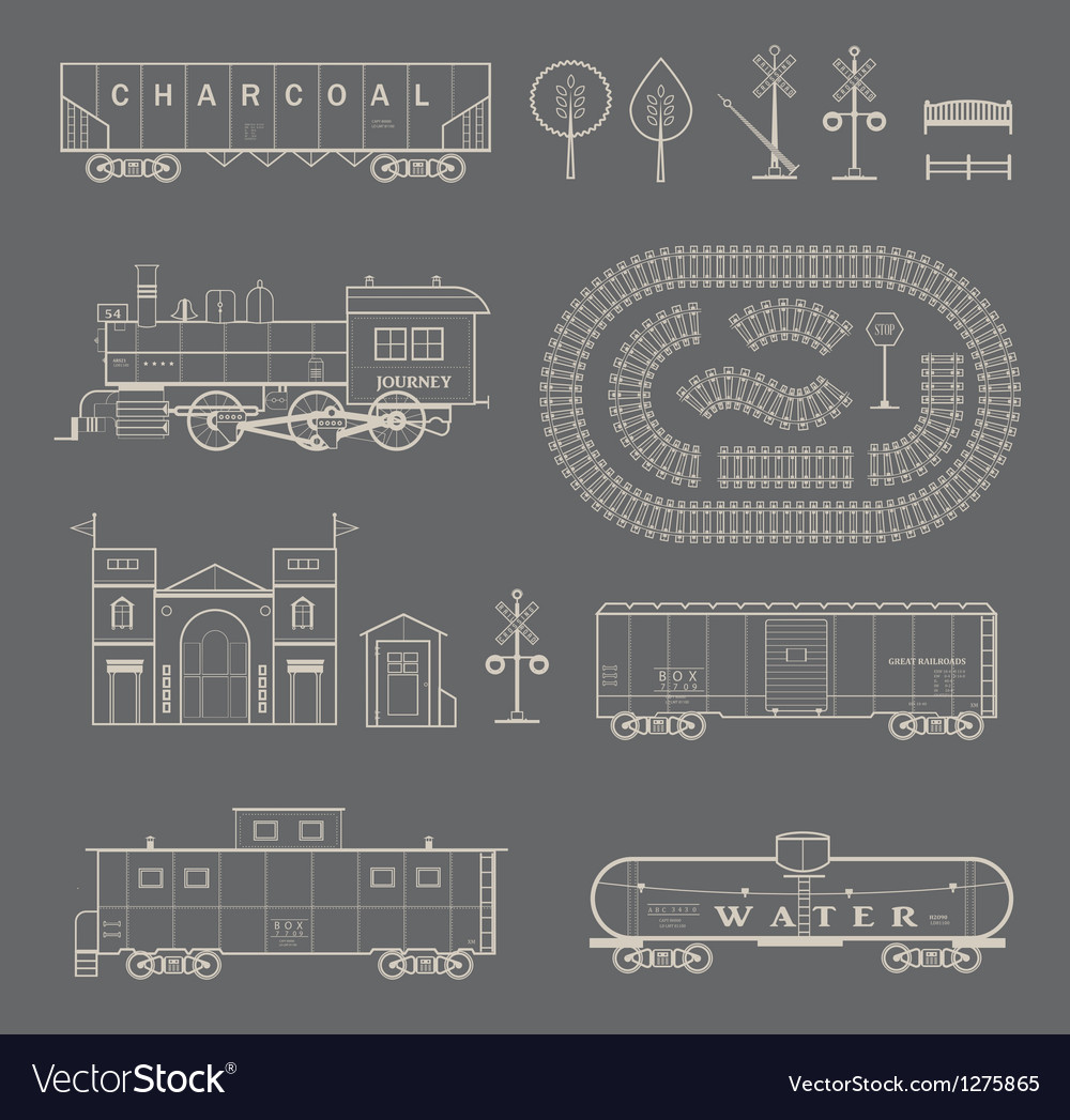 Train set Royalty Free Vector Image - VectorStock