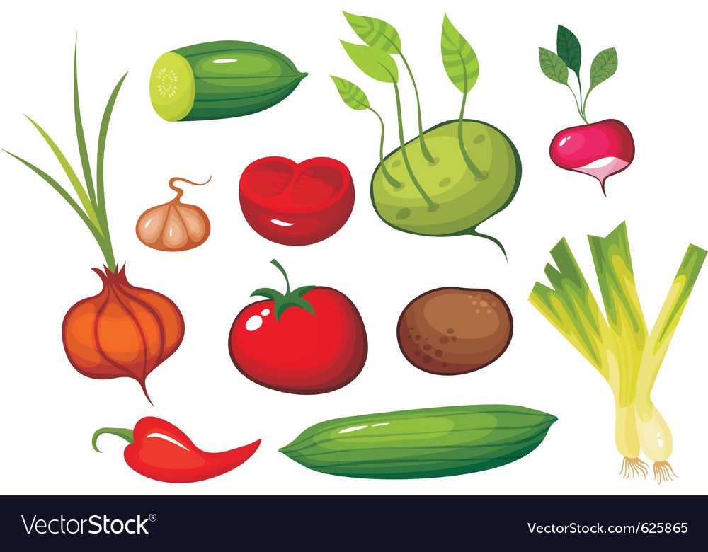 Vegetable set Royalty Free Vector Image - VectorStock