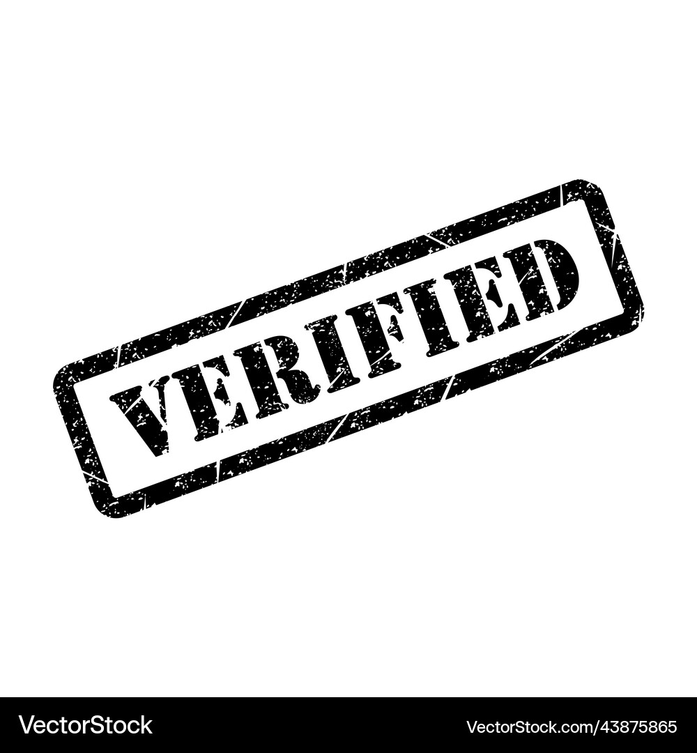 Verified stamp symbol label sticker sign button Vector Image
