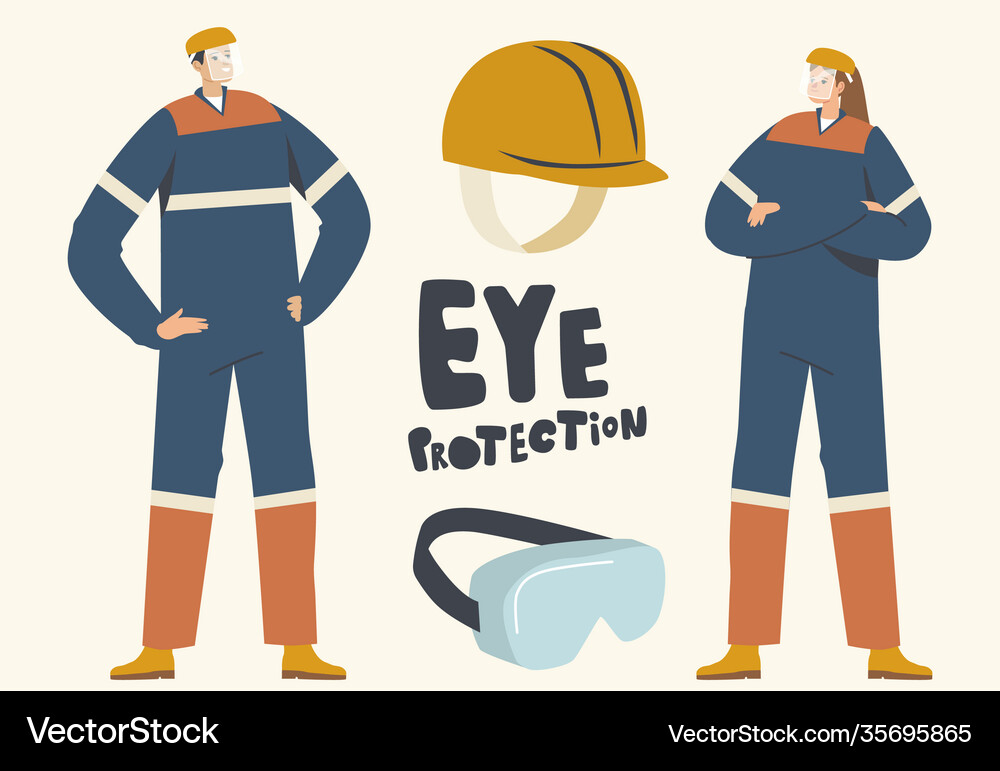 Workers eyes protection on manufacture concept Vector Image