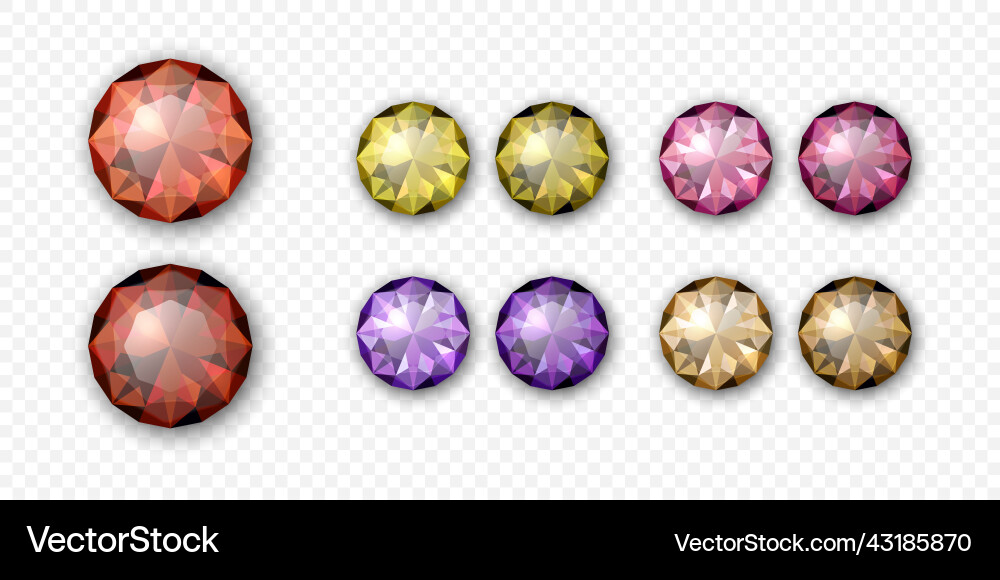 3d realistic gemstone crystal rhinestones Vector Image