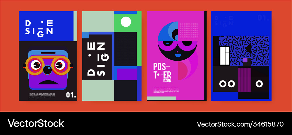 Abstract design collage background banner poster Vector Image