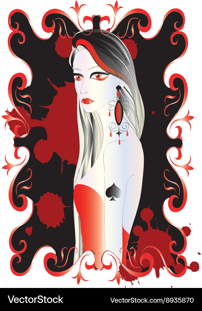 Beautiful vampire woman Royalty Free Vector Image