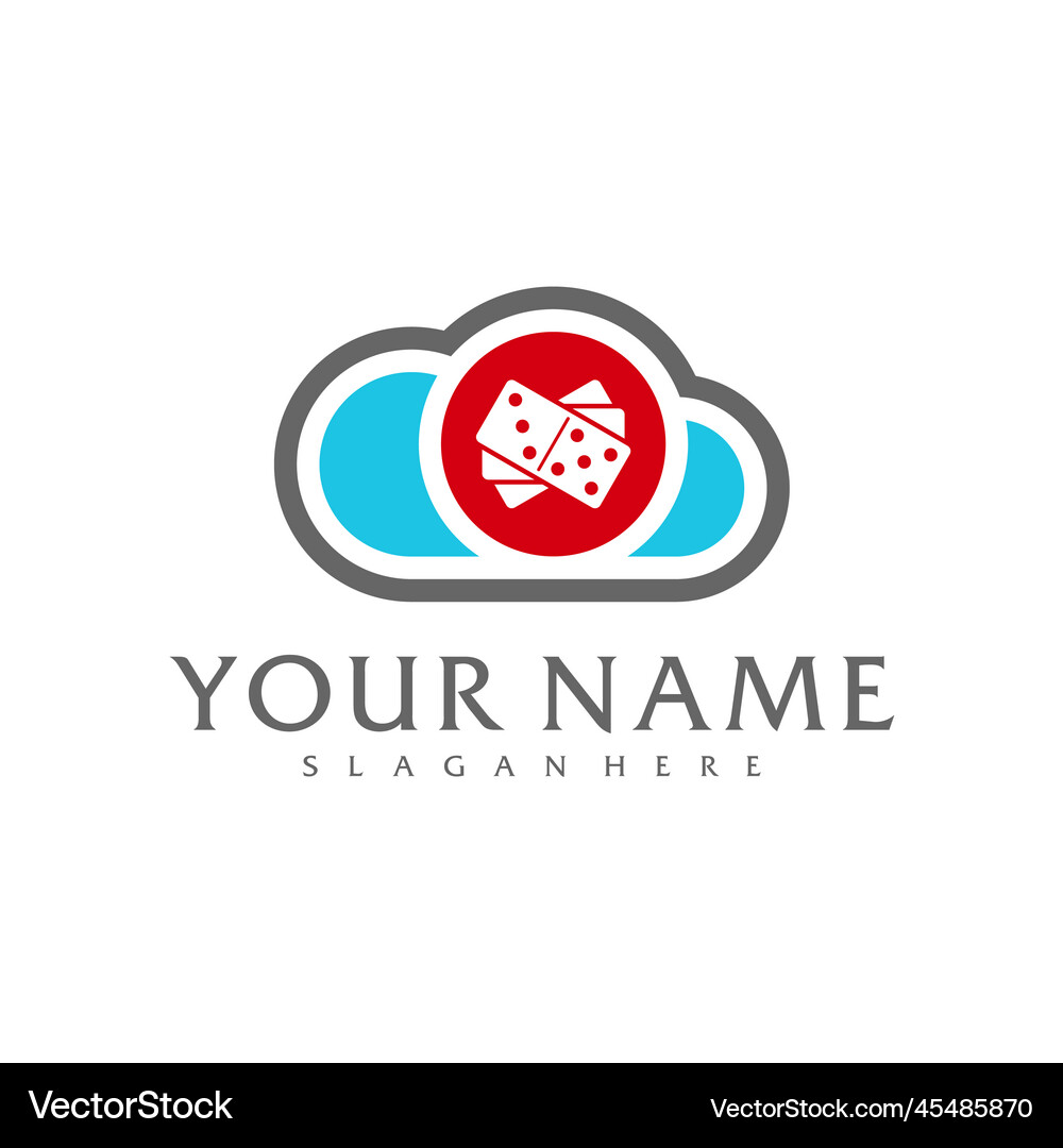 Cloud domino logo template creative domino logo Vector Image