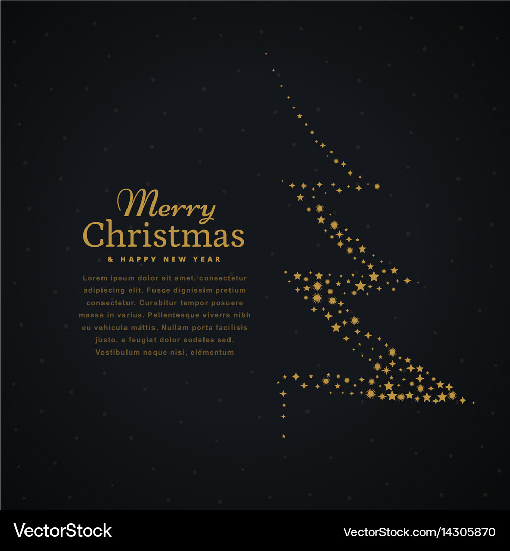 Creative christmas tree design made with stars Vector Image