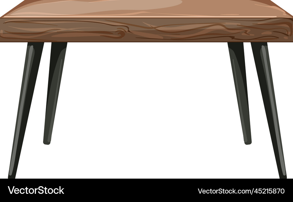 Desk wood table cartoon Royalty Free Vector Image
