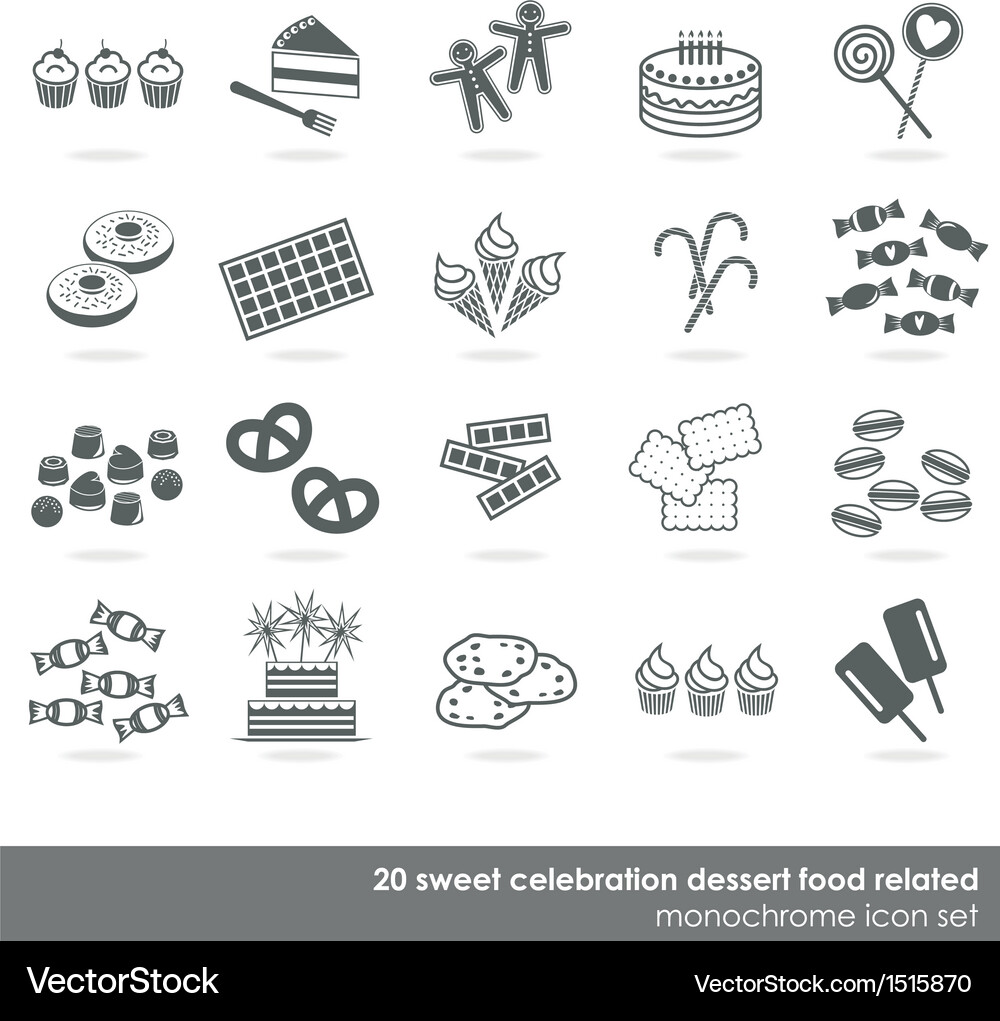 Dessert food icon set Royalty Free Vector Image